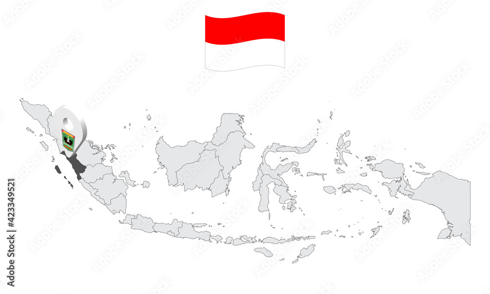 Location of Province West Sumatra on map Indonesia. 3d West Sumatra ...