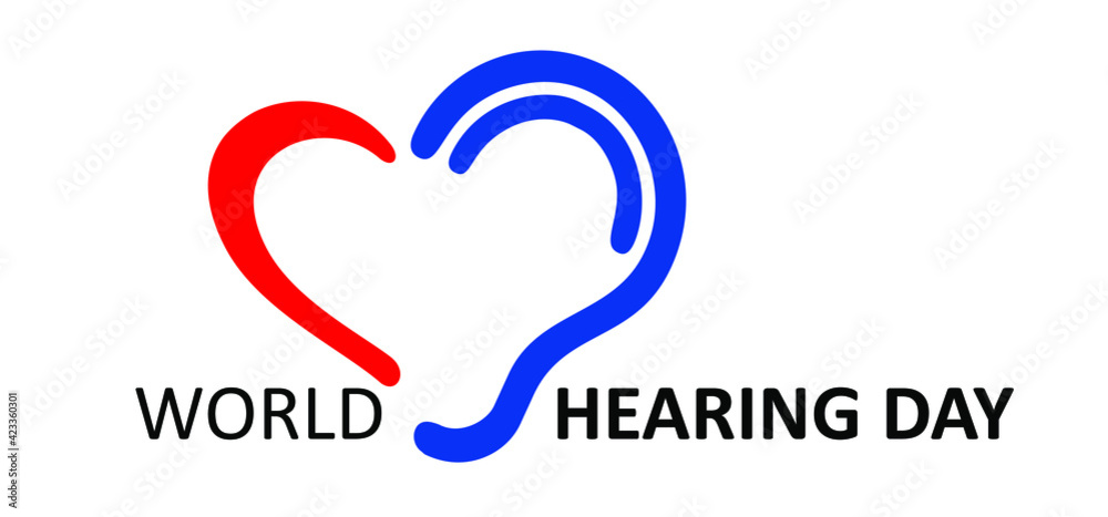 Vetor de Symbol for deafness with love heart. Limited hearing. World ...