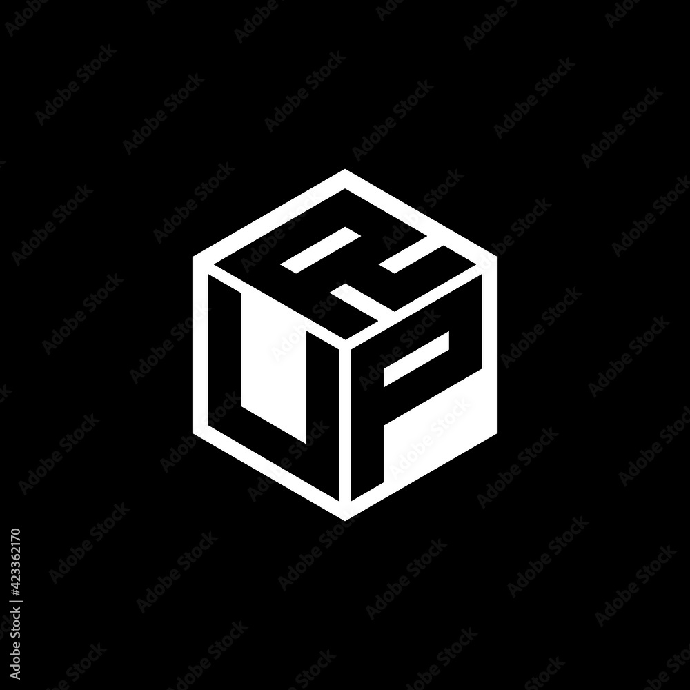 UPR letter logo design with black background in illustrator, cube logo ...