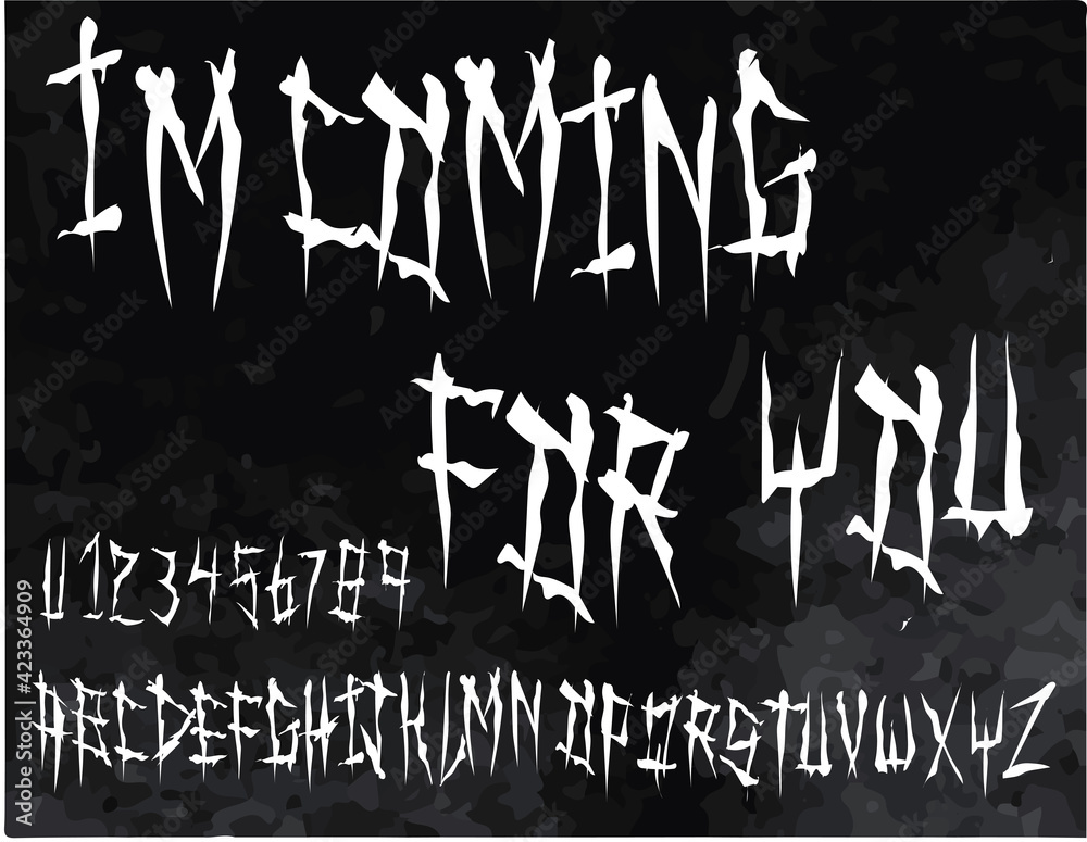 Horror font - Gothic vector alphabet, letters and numbers Stock Vector ...