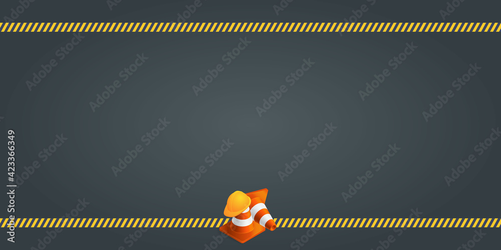 Vector background with orange plastic traffic cones, construction ...