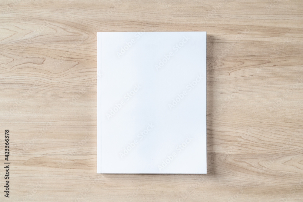 Book cover mockup with blank white front paper page a4 paperback mock ...