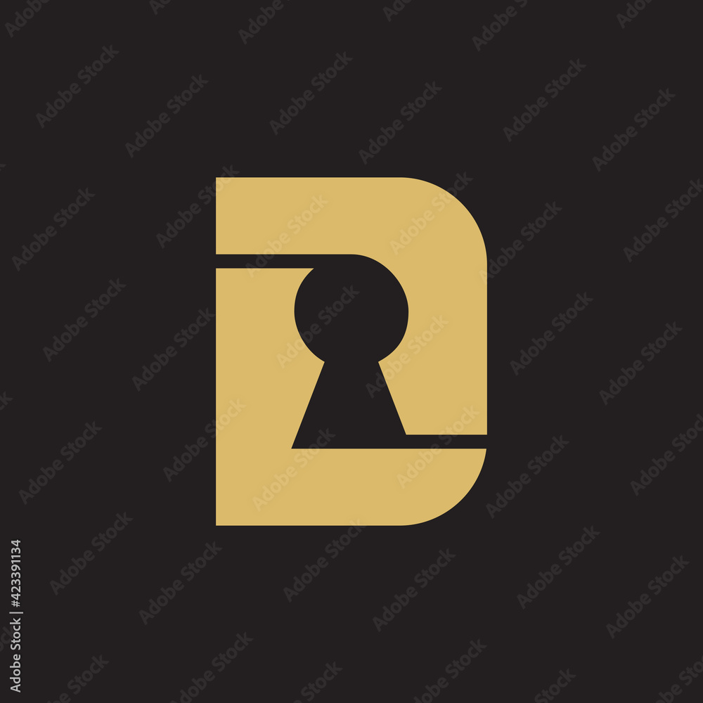 Initial letter D and key hole logo template, security lock symbol Stock ...