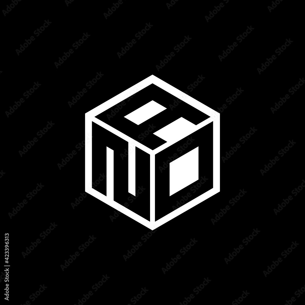 NDA letter logo design with black background in illustrator, cube logo ...