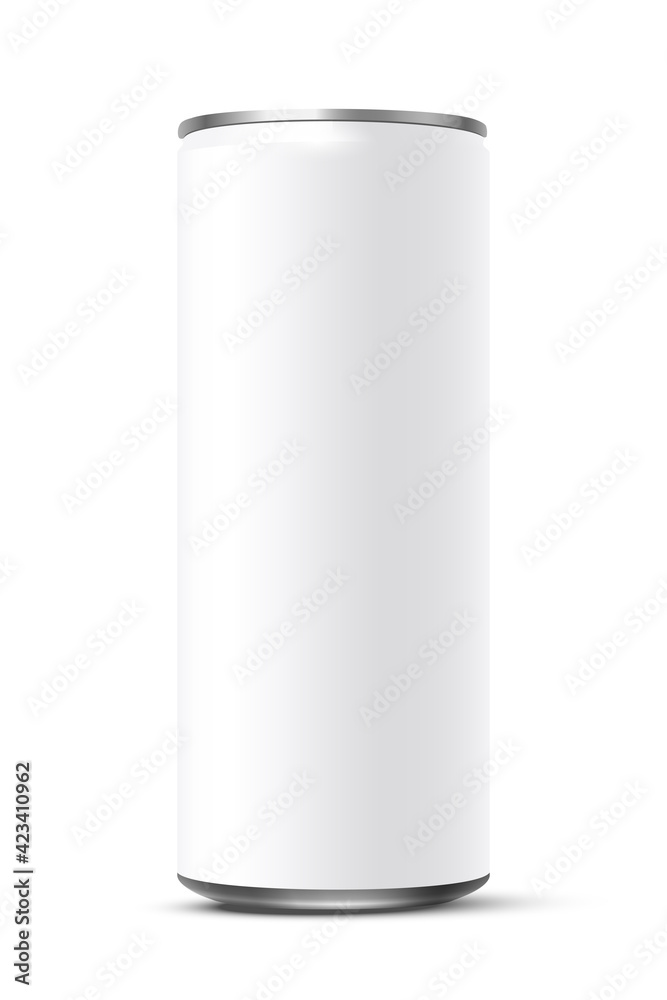 Blank white beer or soda can. 3d aluminium or tan mockup vector ...