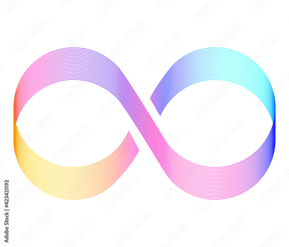 Design elements. Infinity sign color spectrum. Rainbow gradient in the ...