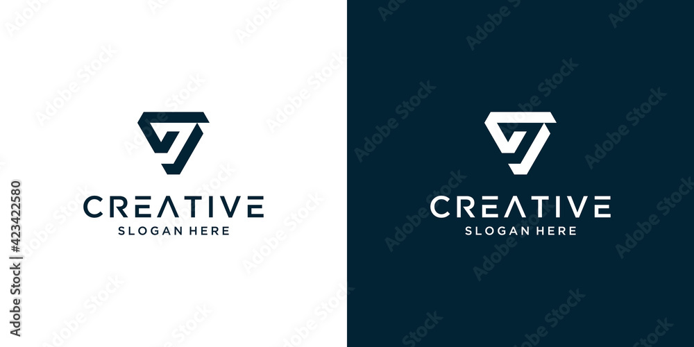 Minimalist elegant letter V logo design Stock Vector | Adobe Stock