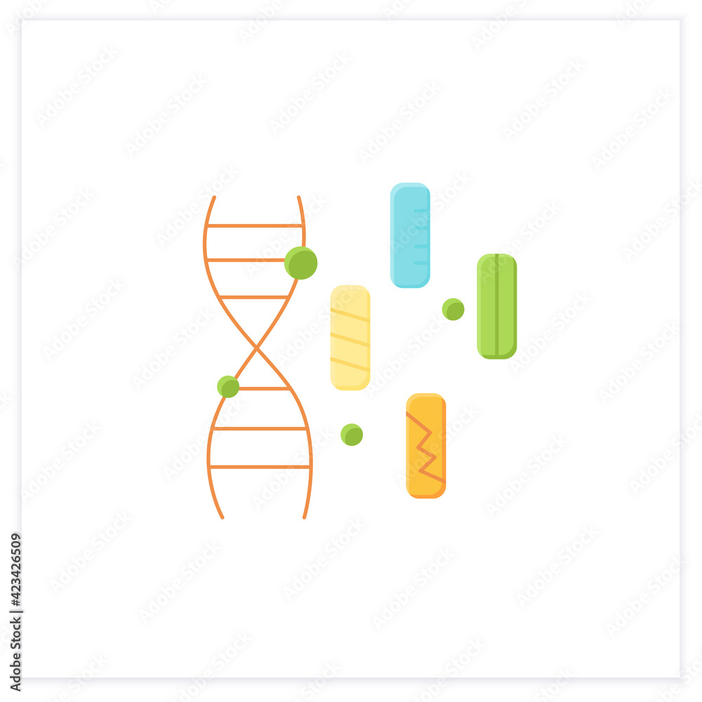 Genetic diversity flat icon.Diversity of genes existing in the world ...