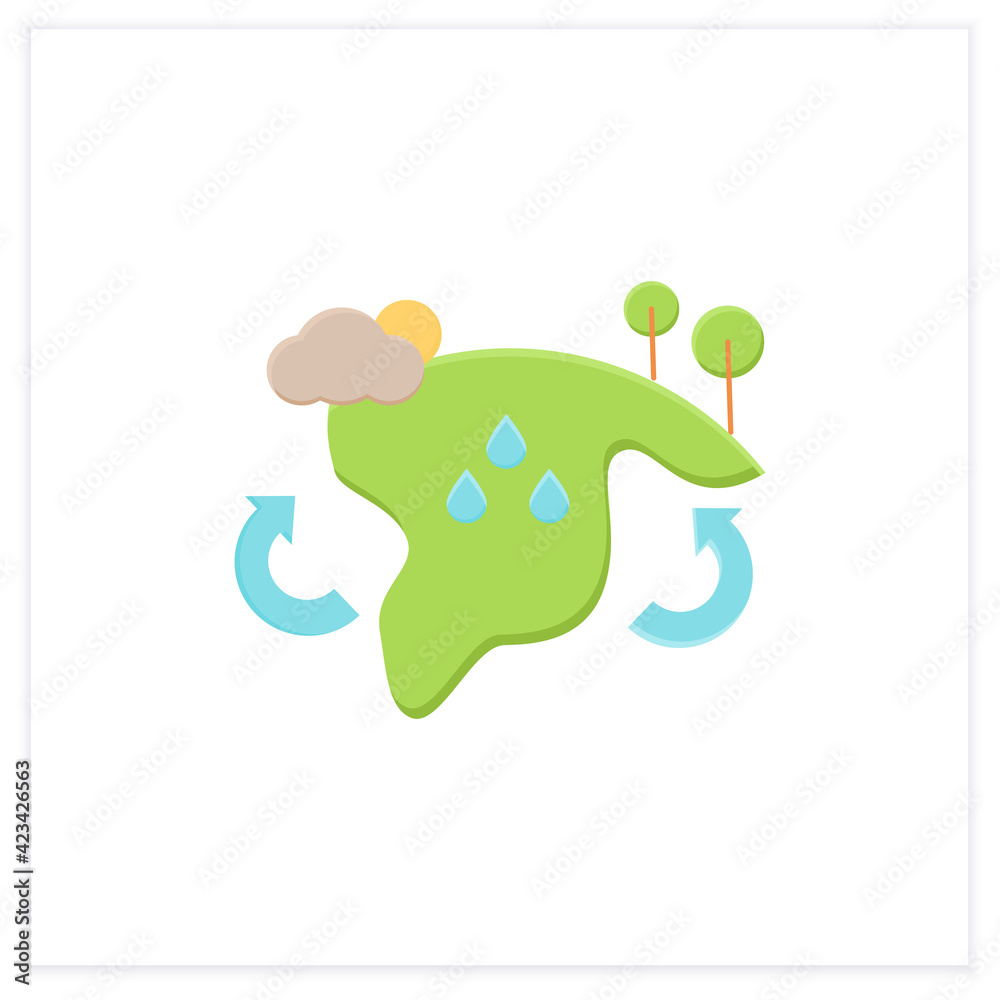 Biome flat icon. Collection of plants and animals that have common ...