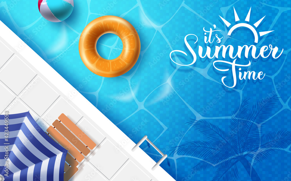 It's summer time vector banner design. It's summer time text in ...