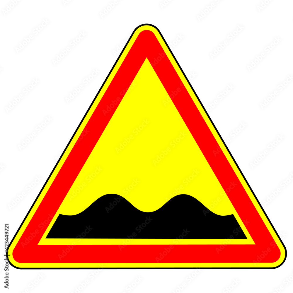 Warning traffic sign Pothole. Traffic Laws. Signs and road markings ...