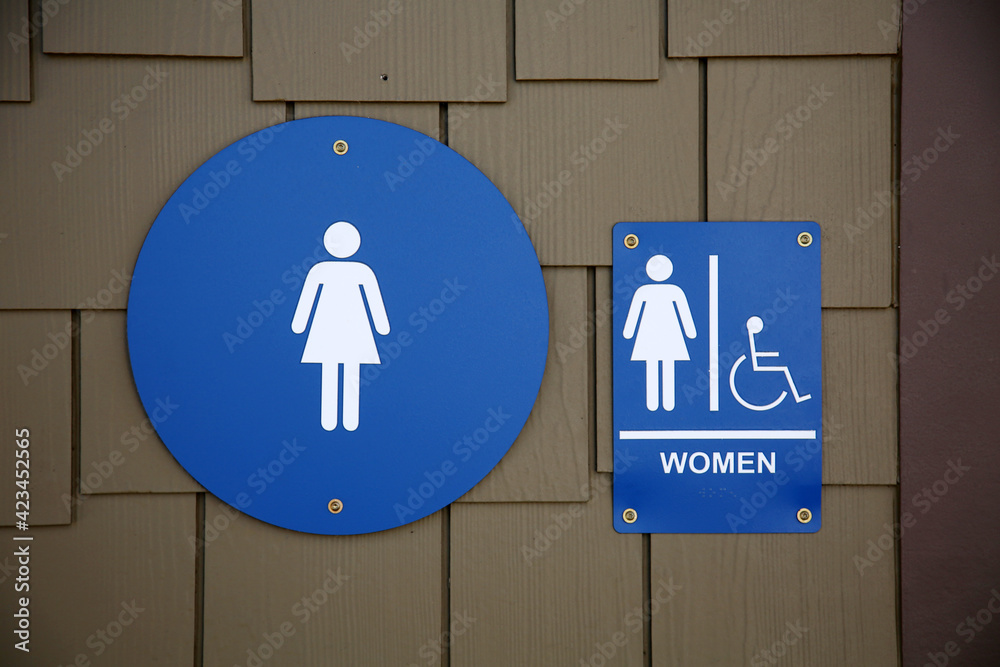 Public Bathroom Sign and Symbols. Toilet signs, Restroom icons ...