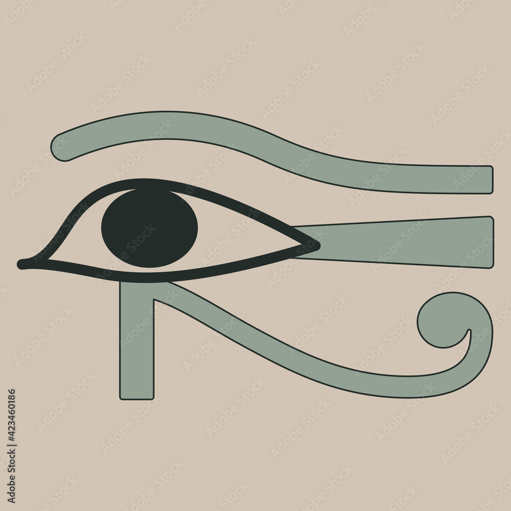 Eye Wadjet. Ancient Egyptian sacred symbol of god Horus or goddess Maat ...