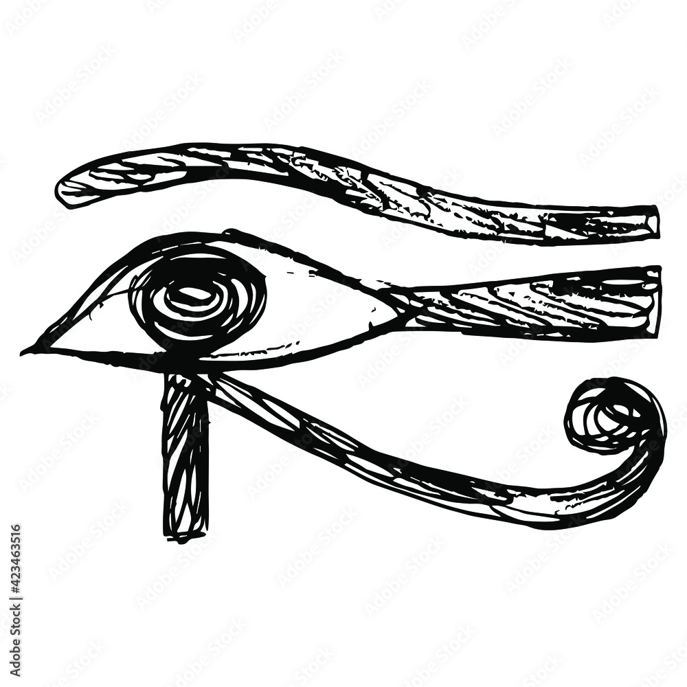 Eye Wadjet. Ancient Egyptian sacred symbol of god Horus or goddess Maat ...
