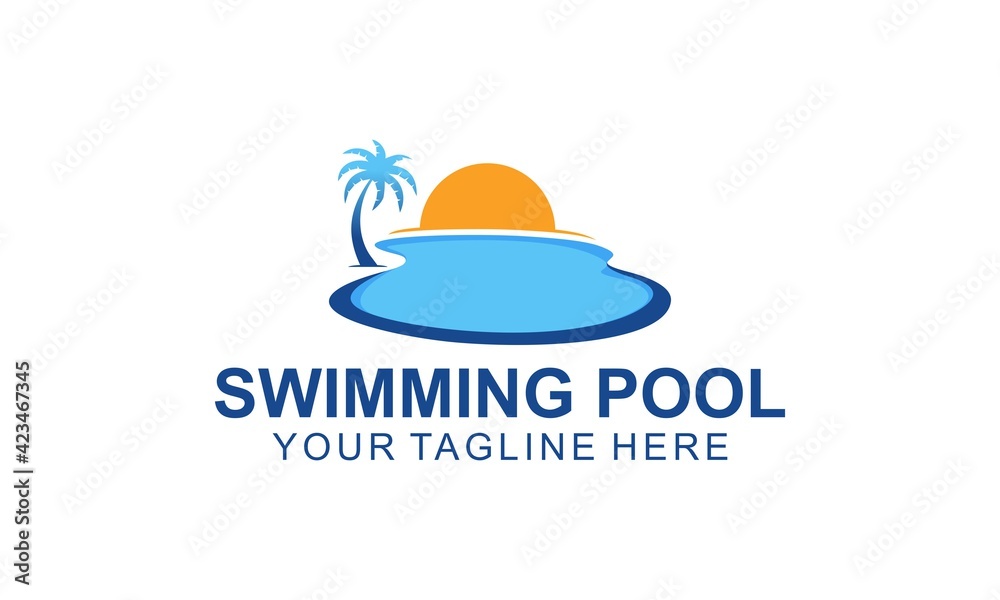 Swimming pool service, aqua logo design vector Stock Vector | Adobe Stock