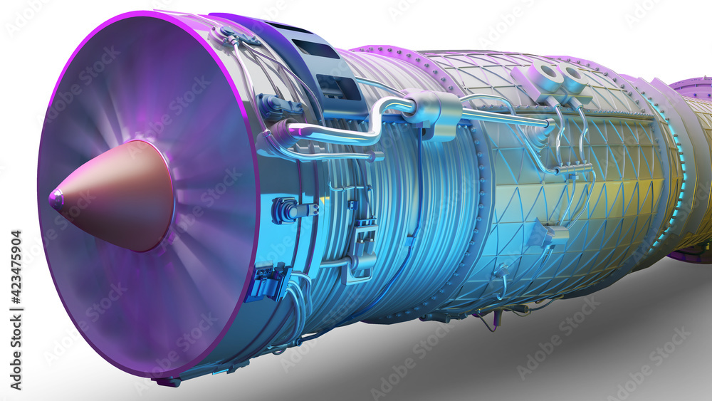 Jet engine diagram, aircraft engine Stock Illustration | Adobe Stock