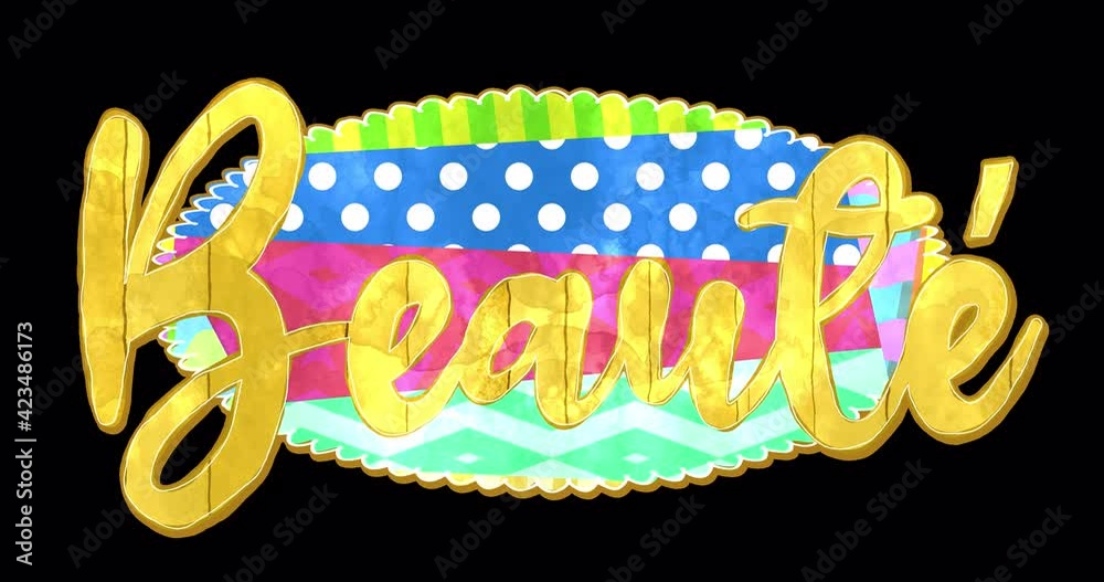 Sign stylized as a drawing with the inscription BEAUTY in French on ...