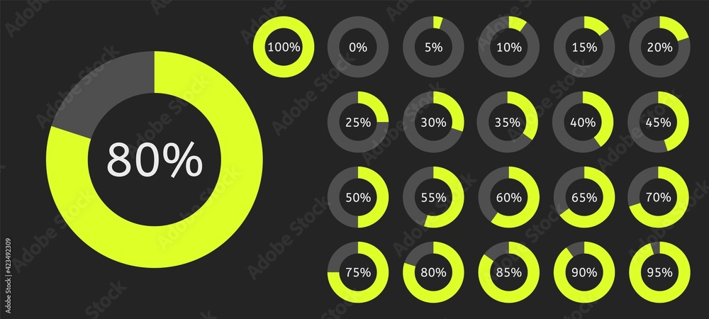 Circle pie chart. Infographic percent circular diagram. Vector ...