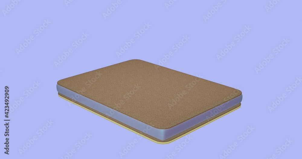 3d render animation of a stylized mattress composition is assembled by ...