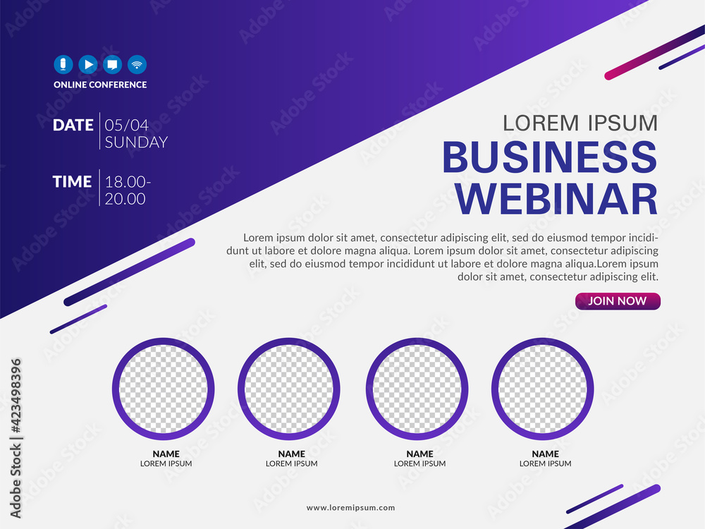Live webinar invite template. Banner live webinar promotion for social ...