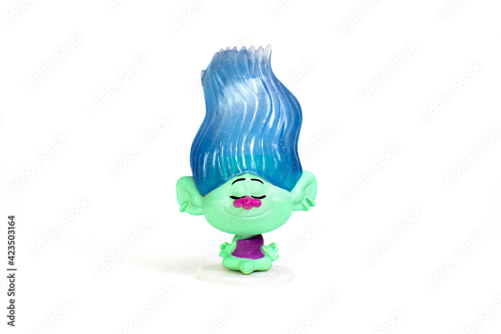 collectible cartoon figurine - Trolls on a white background Stock Photo ...