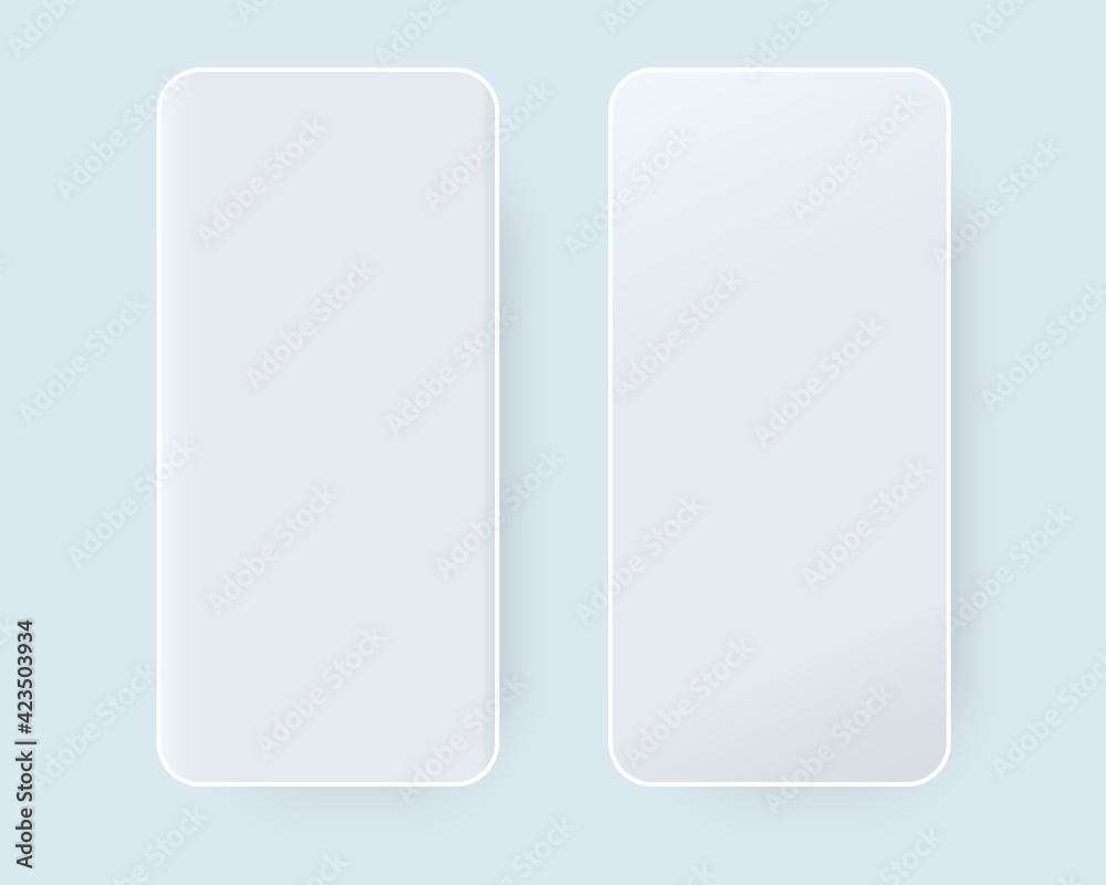 Two trendy mobile phone template with blank screen for design app ...