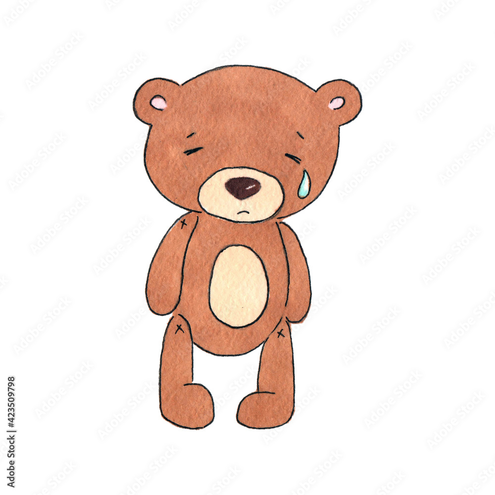 Hand drawn watercolor illustration. Clipart for children design. Cute ...