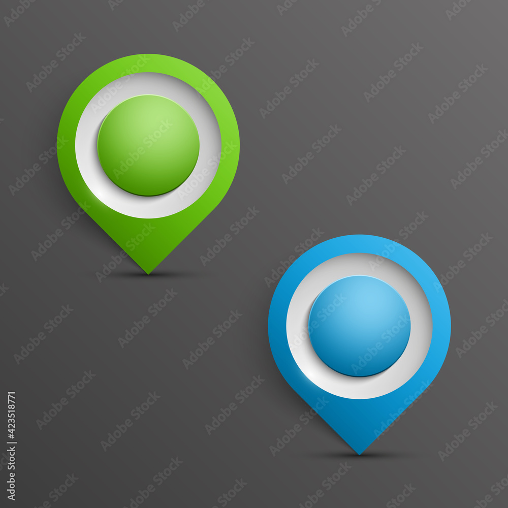 Index arrow location on the map. Pointer position. Marker standing ...