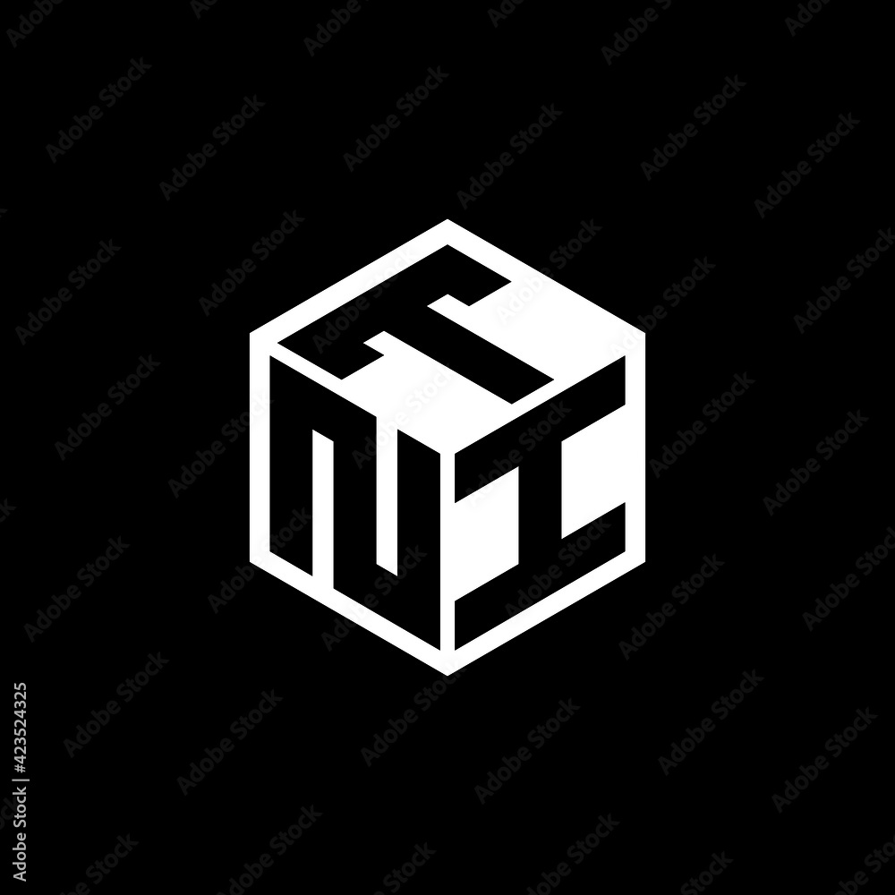 NIT letter logo design with black background in illustrator, cube logo ...