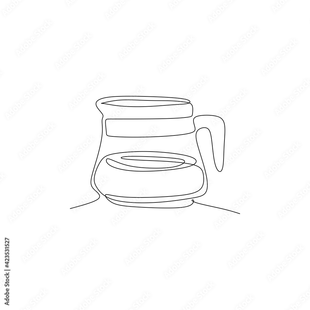 Coffee Maker Pot V60 Drip Kettle - Continuous one line drawing Stock ...