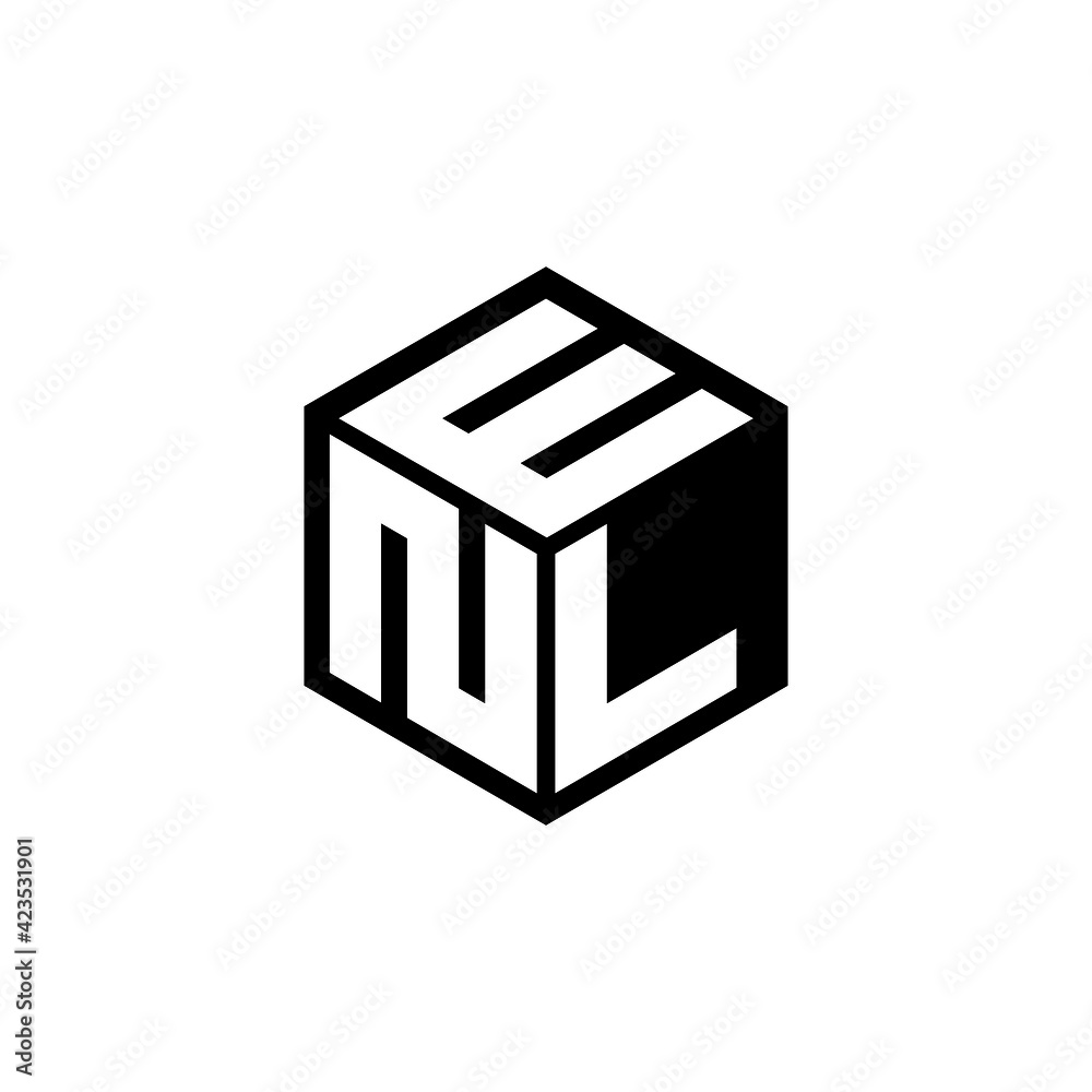 Vecteur Stock NLE letter logo design with white background in ...
