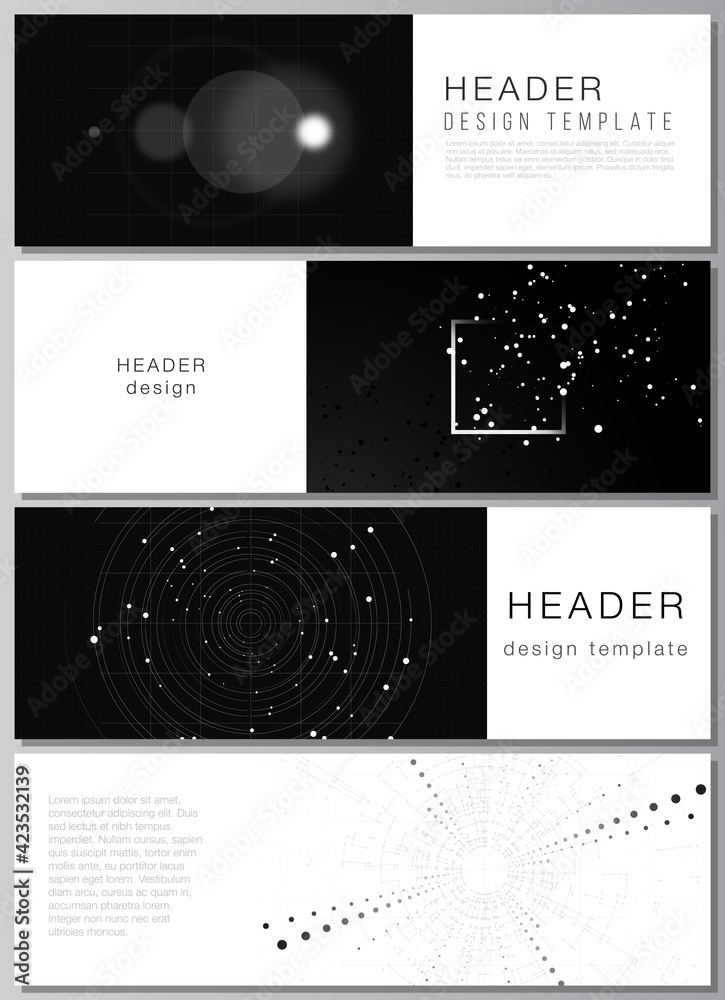 Vector layout of headers, banner templates for website footer design ...