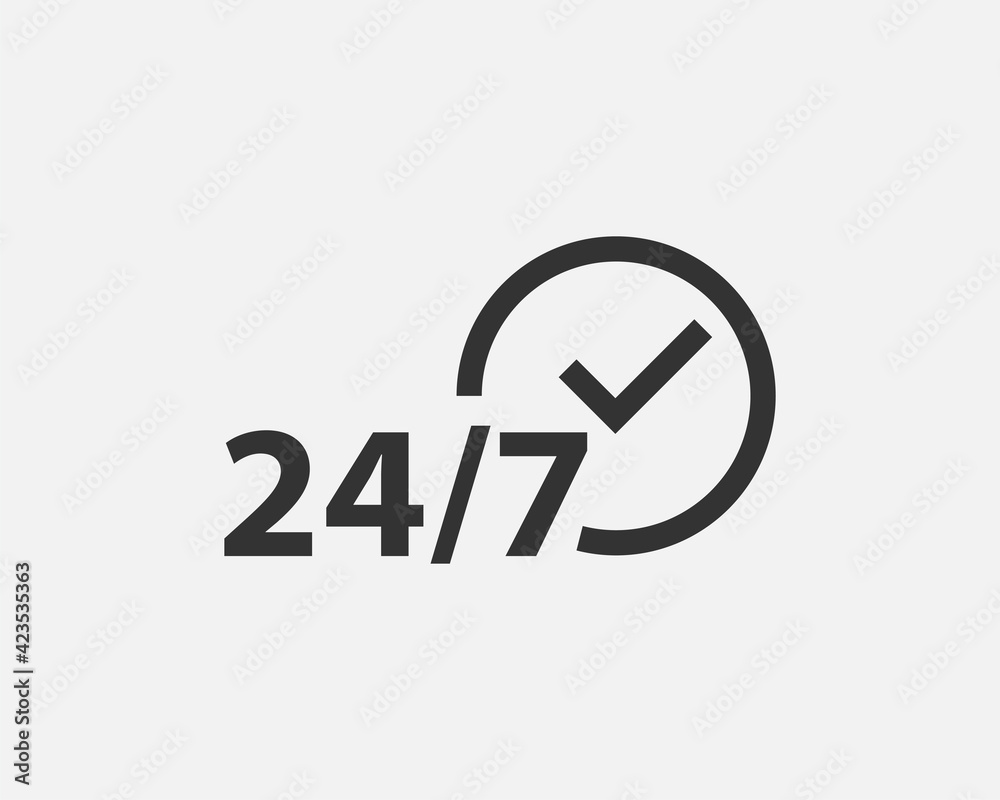 24 Hours a day service icon symbol vector Stock Vector | Adobe Stock