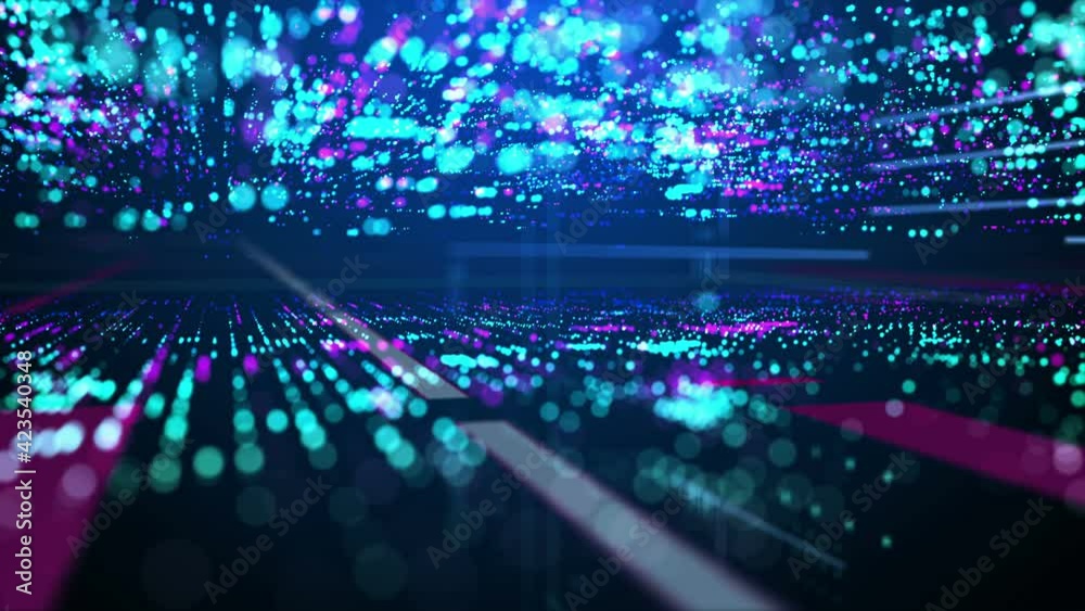 Data transfer connection in network cyberspace with blur effect. 4k UHD ...