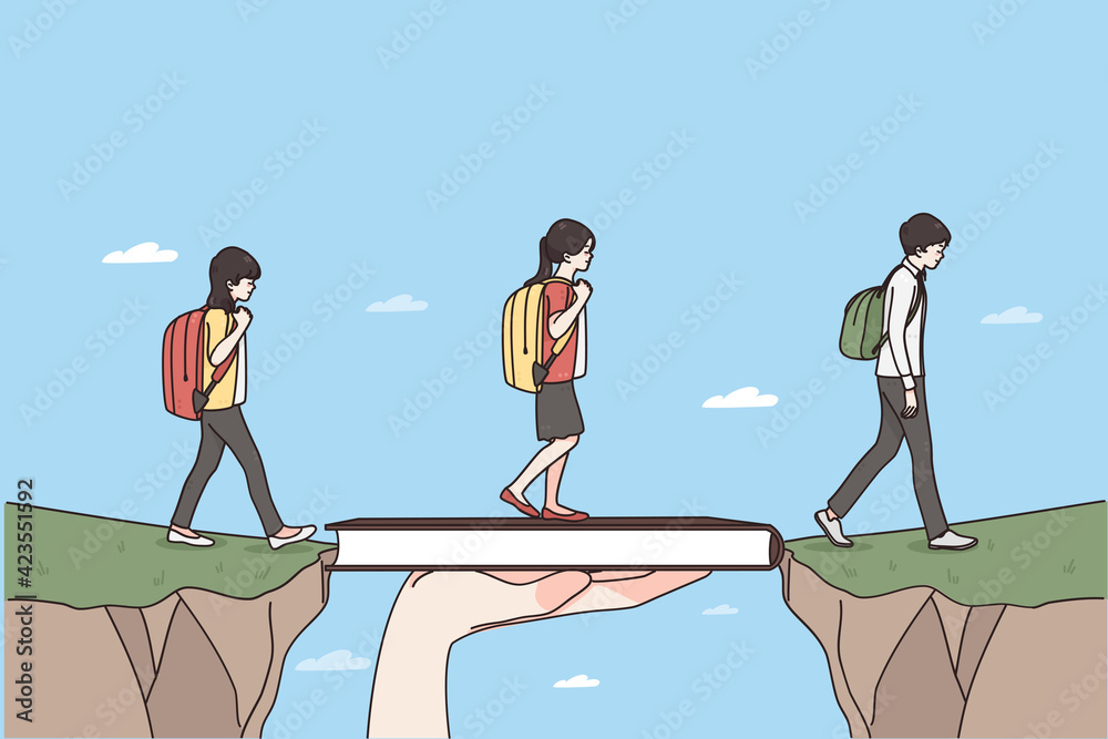 Role of teacher in education concept. Teacher hand holding book ...