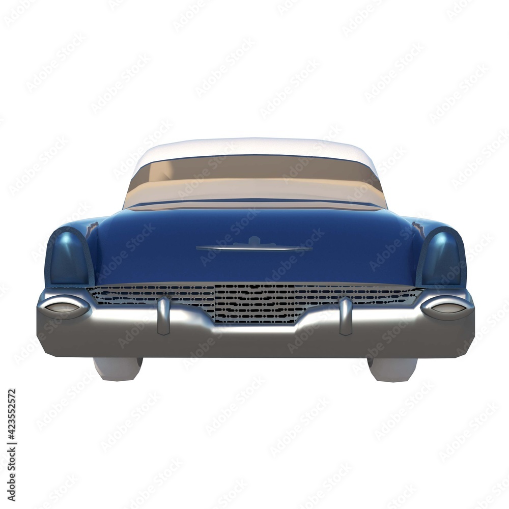 car city tourism transport 2 1950s - back view white background 3D ...
