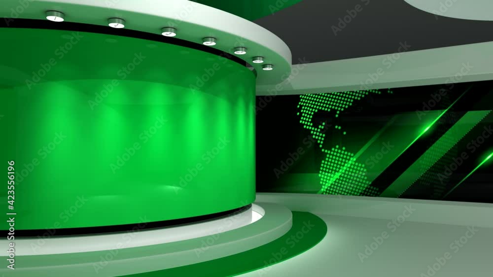 TV studio. Green studio. Green background. News studio. The perfect ...