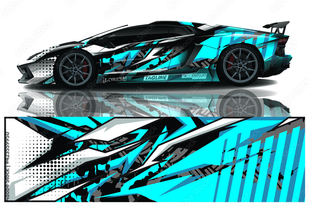 Car wrap graphic racing abstract background for wrap and vinyl sticker ...
