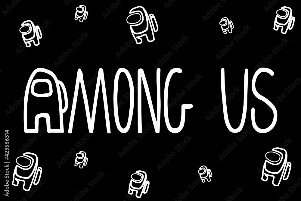 Online game Among Us - multicolor characters. Vector illustration ...