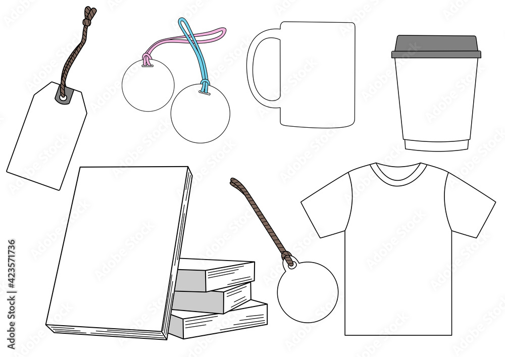 Set of simple 2d mockup. Flat cartoon vector illustration. Stock Vector ...