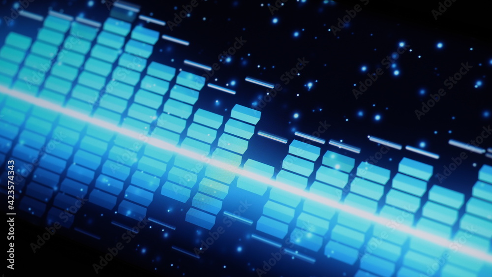 Music Equalizer bar. Audio waveform equalizer on screen black ...