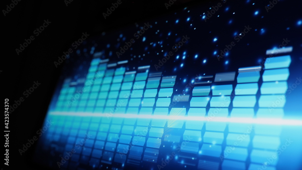 Music Equalizer bar. Audio waveform equalizer on screen black ...