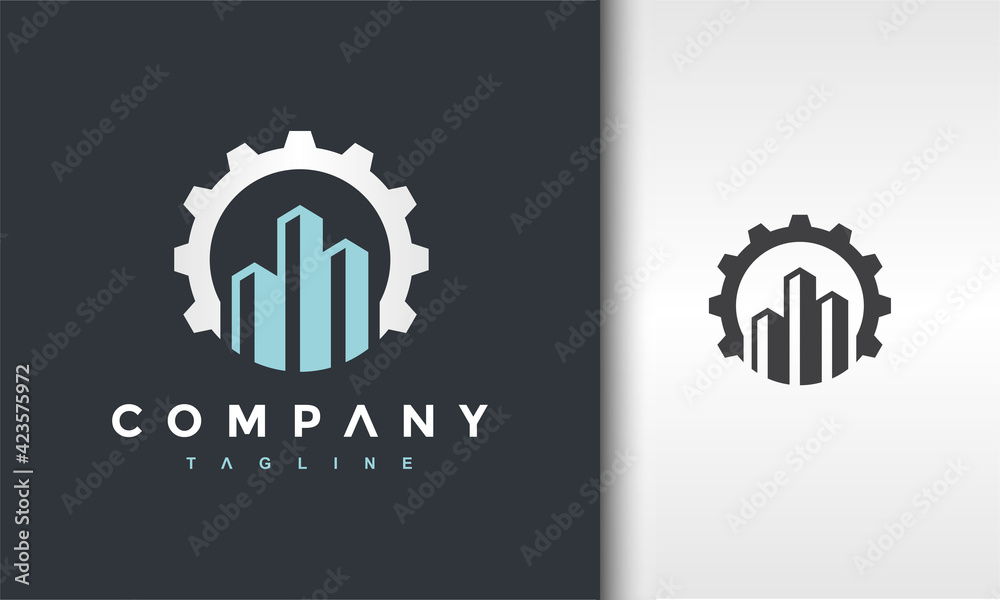 building gear logo Stock Vector | Adobe Stock