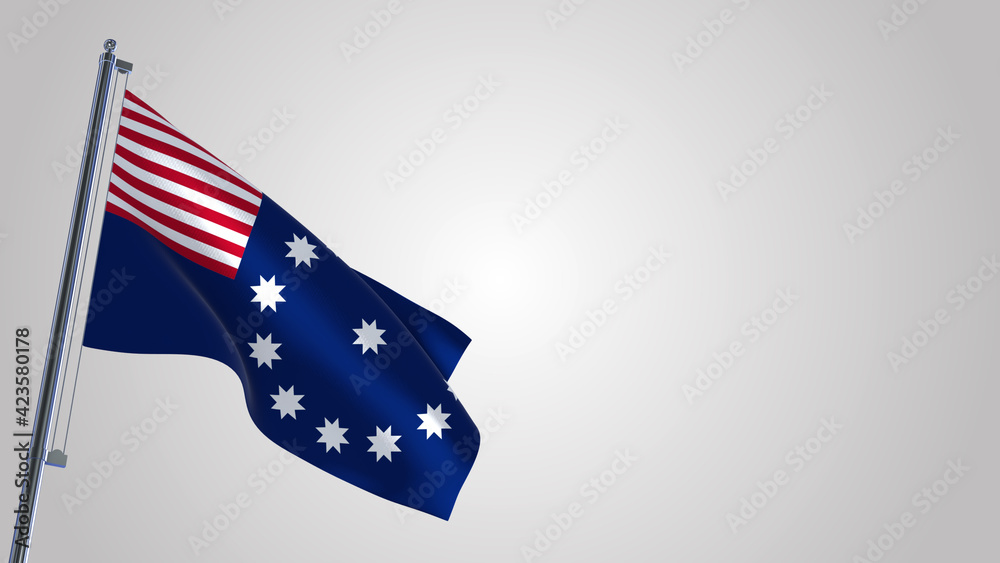 Easton Pennsylvania 3D waving flag illustration on a realistic metal ...