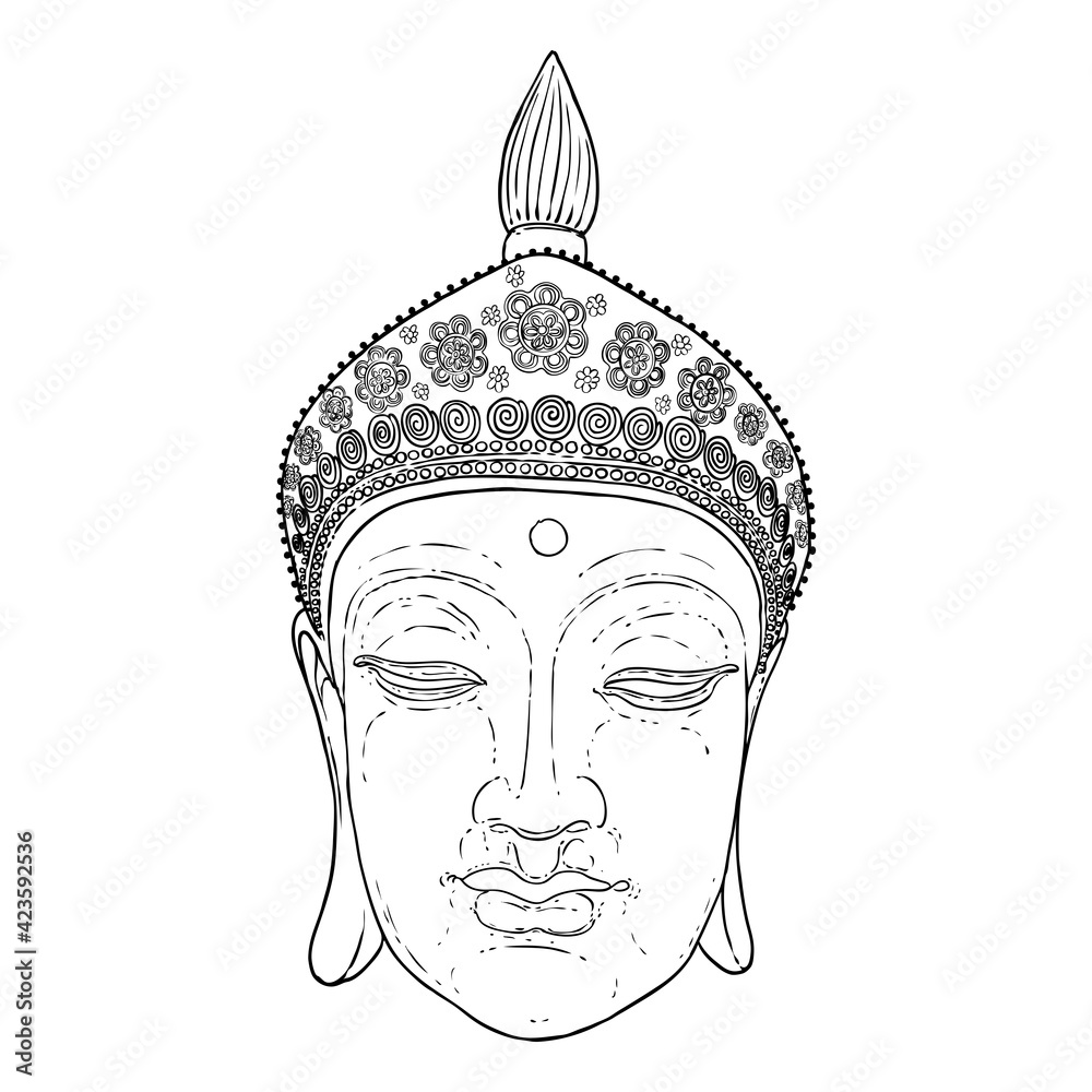 Buddha head drawing. Hinduism and Buddhism spirituality and ...