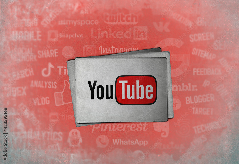 youtube, social media background design Stock Photo | Adobe Stock