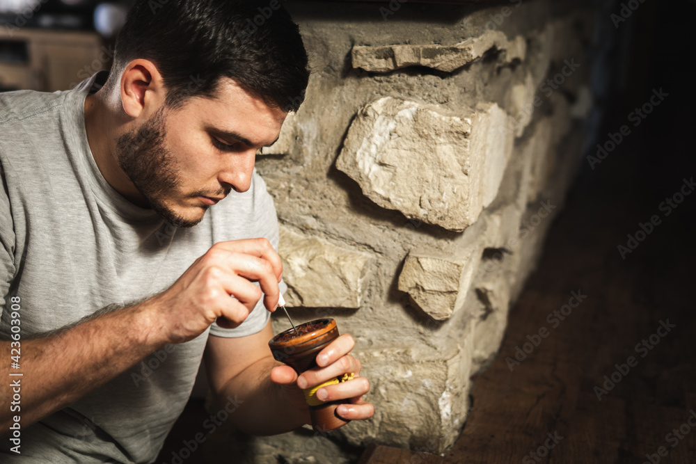 Process of making hookah for smoking. concept of smoking a hookah and ...