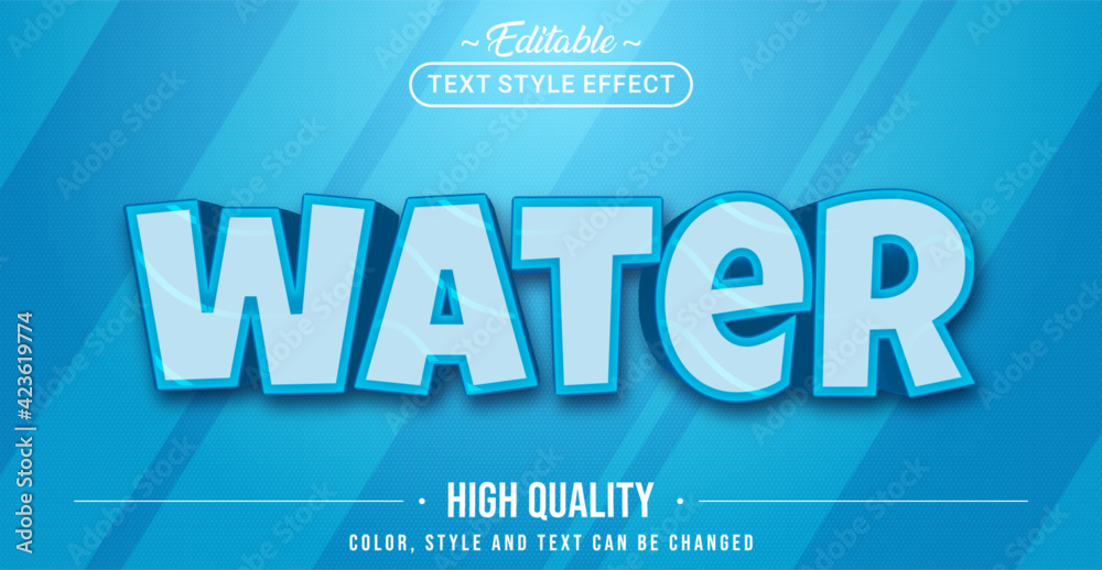 Editable text style effect - Water text style theme. Stock Vector ...