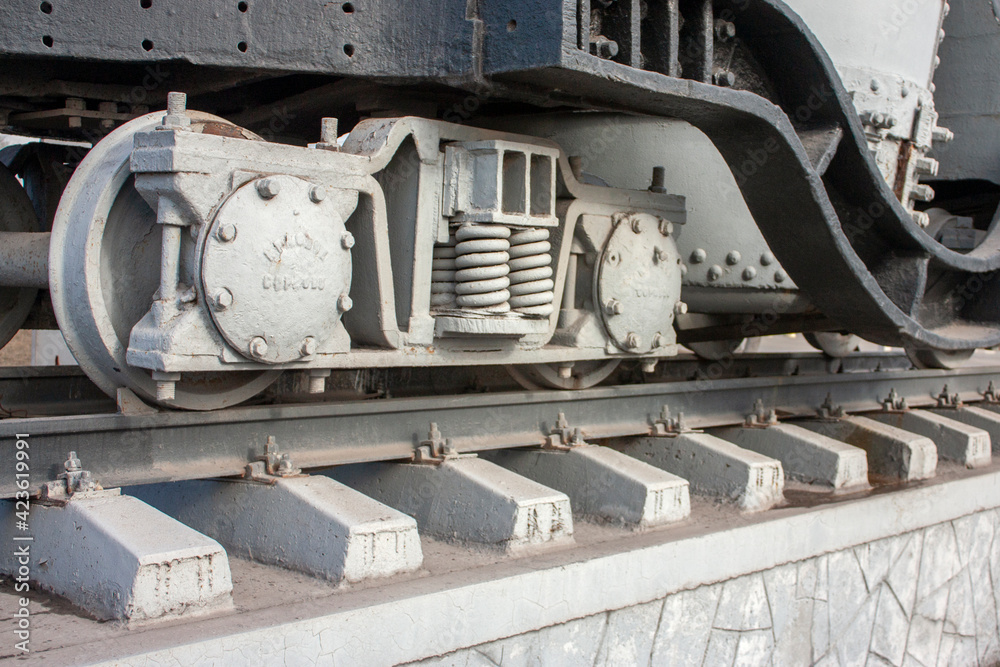 Carriage bogie, perspective view. The main element of the carriage ...