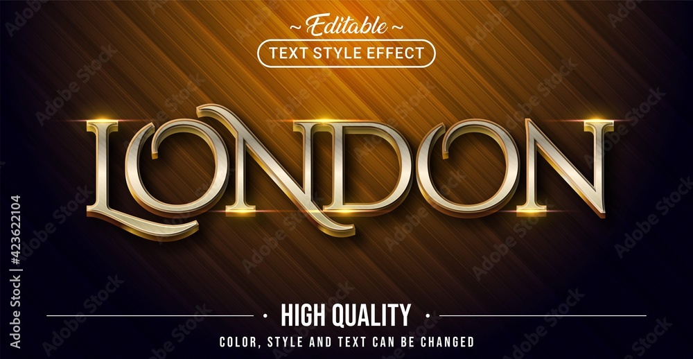 Editable text style effect - Elegant London text style theme. Stock ...